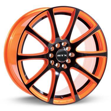 RTX Blaze Orange and Black Wheels | Blackcircles.ca