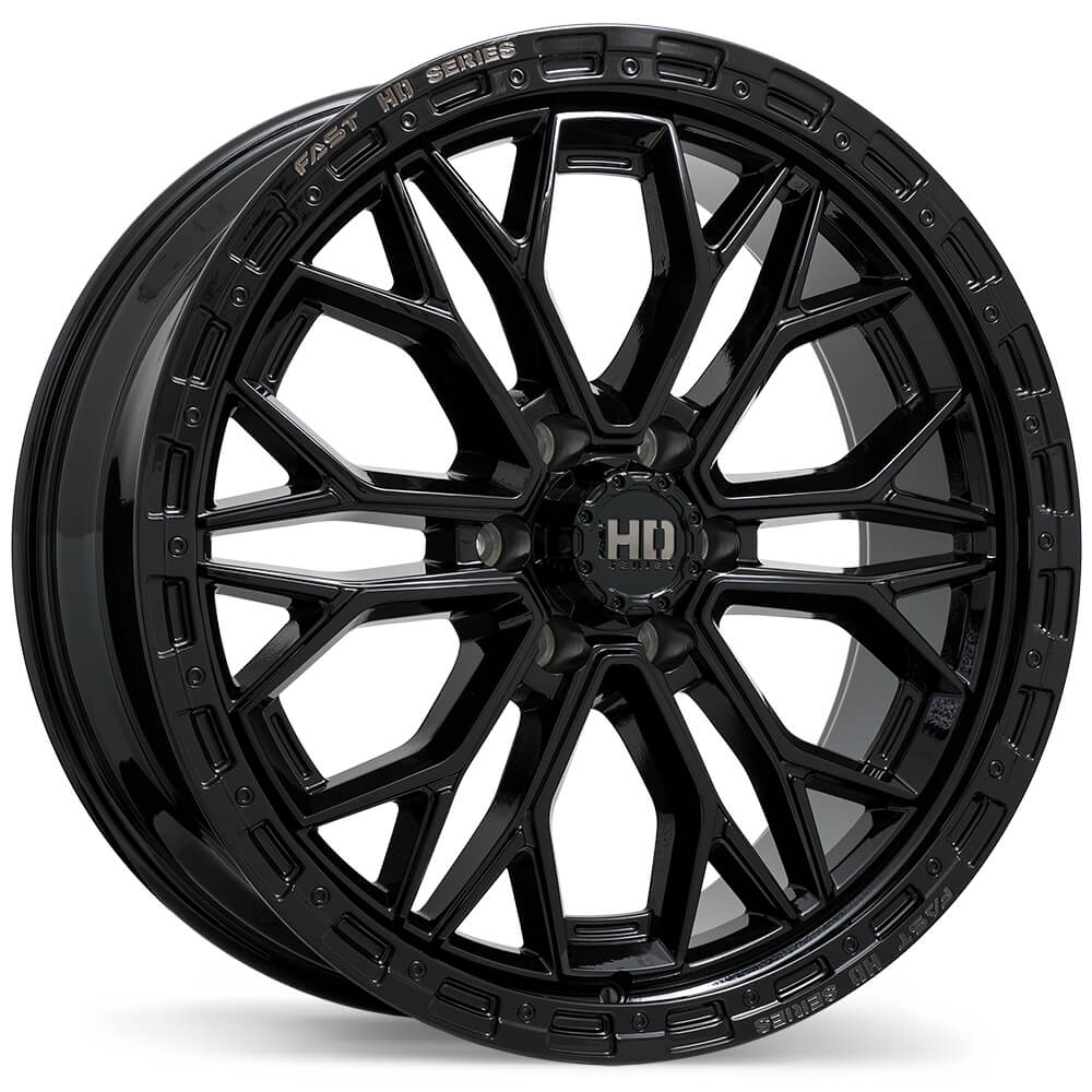 Fast HD Muramasa Gloss Black with Grey Milling Wheels | Blackcircles.ca