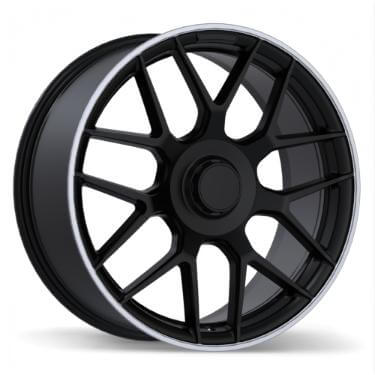 Replika R272 Satin Black with Machined Lip Wheels | Blackcircles.ca